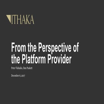 Vlahakis From the Perspective of the Platform Provider | PDF | Web ...