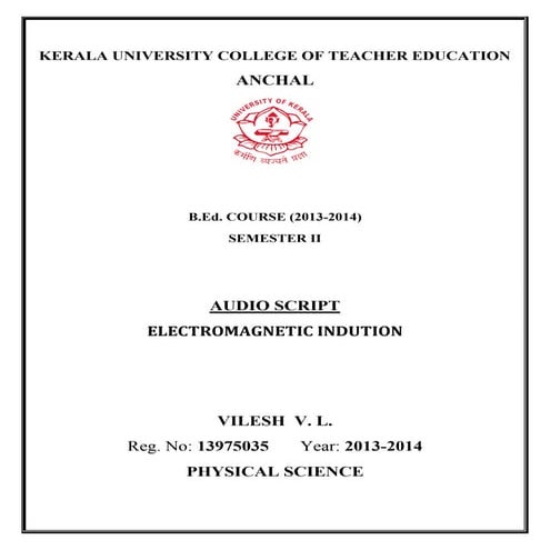 Audio script - Electromagnetic induction | PDF