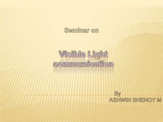 Visible light communication | PPTX | Computer Networking | Computing
