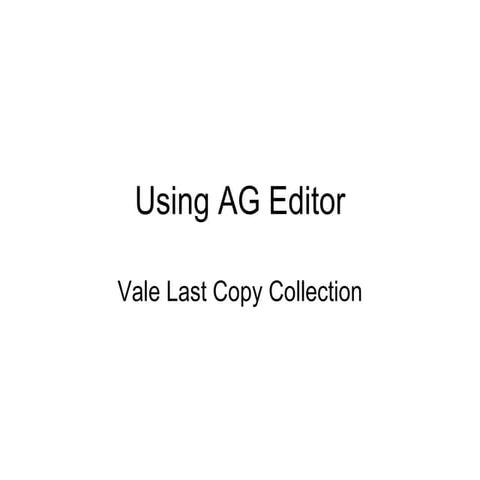 Vlcc Using Ag Editor | PPT
