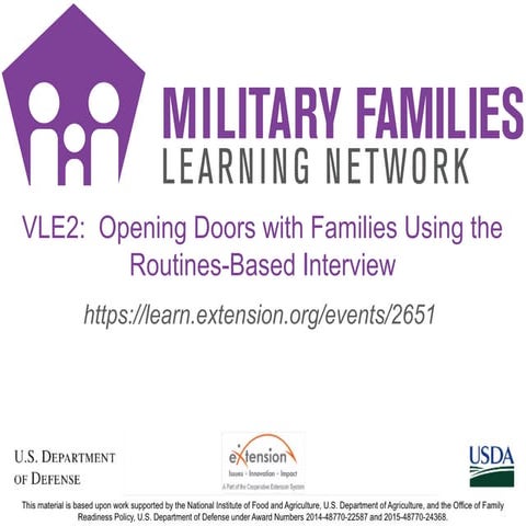 VLE2: Opening Doors with Families Using the Routines-Based Interview ...