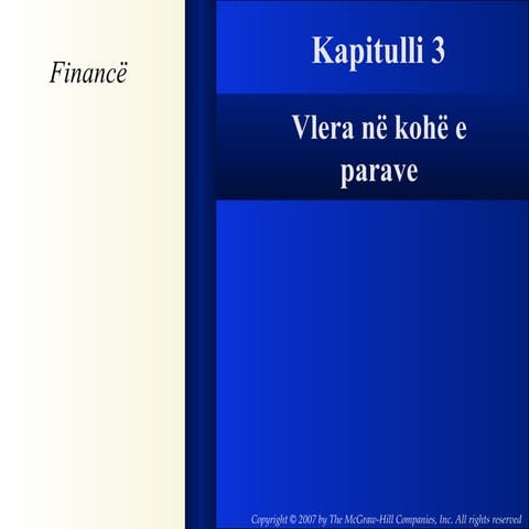 Menaxhmenti Financiar - Vlera Ne Kohe e Parase | PPT