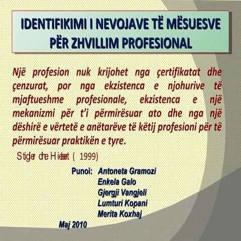 Vleresimi i nevojave_te_mesuesve | PPT