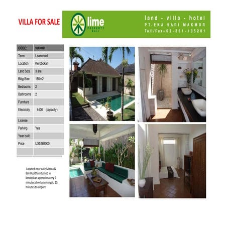 Vlcu0710 Villa For Sale | PDF