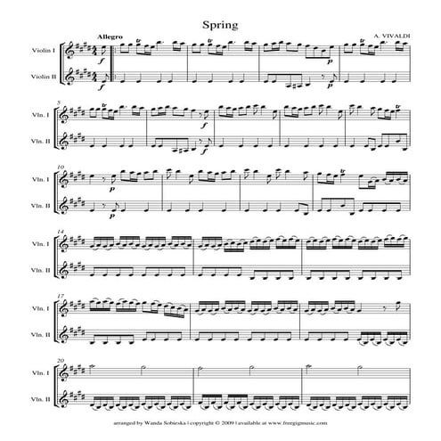 Vln vln vivaldi--spring | PDF