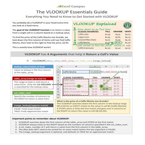 Vlookup essentials-guide-excel-campus | PDF