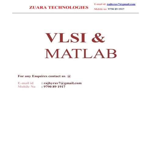 Vlsi matlab -titles-2014-15 | PDF
