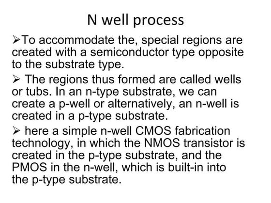 N well process | PPTX | Chemistry | Science