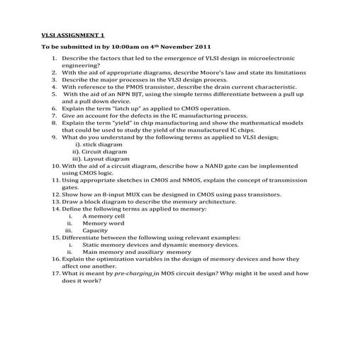 Vlsi assignment 1 | PDF