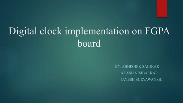 Digital Clock Using Verilog Ppt