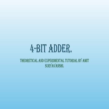 Four Bit Adder 4 Bit Adder Vlsi Verilog Pptx Programming Languages Computing