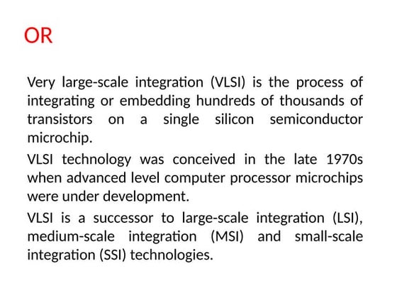 All About VLSI In PPT | PPTX