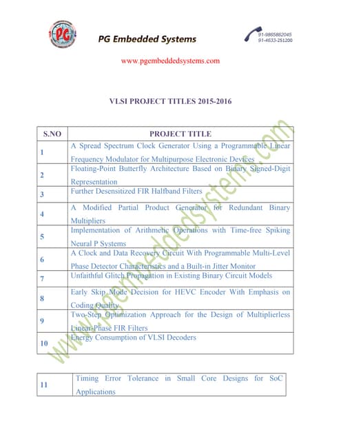Vlsi projects | PDF