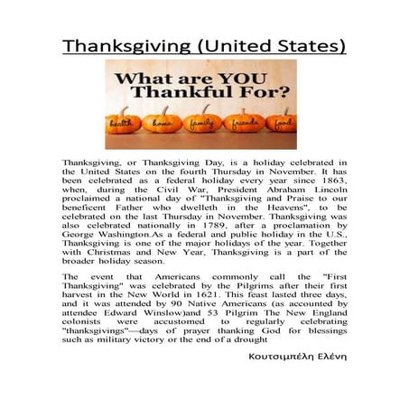 Thanksgiving | PDF