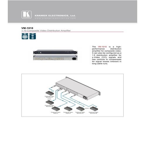 Kramer VM-1010 | PDF