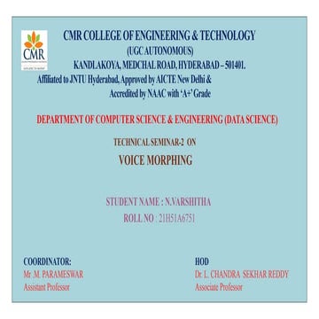 voice engine morphing for voice assistant | PPTX