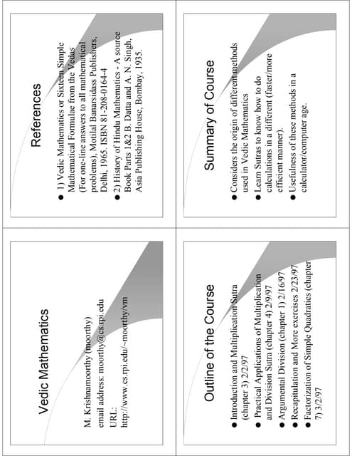 Ppt On Vedic Maths Pptx