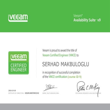 Veeam Certified Engineer - VMCE9 | PPT