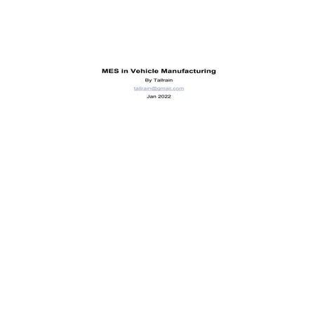 MES in Vehicle Manufacturing | PDF