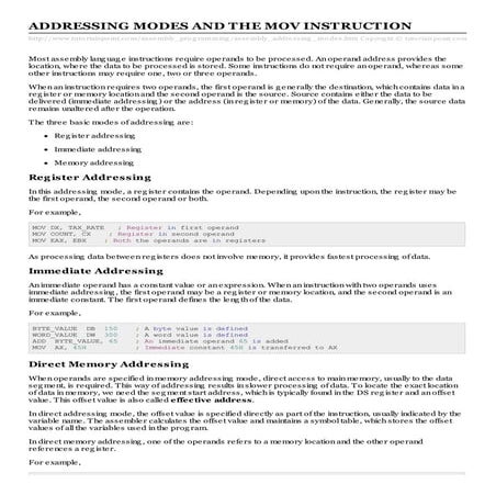 N_Asm Assembly addressing modes (sol) | PDF
