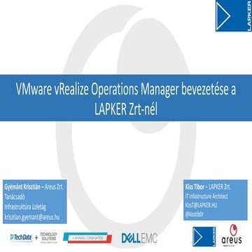 VMware vRealize Operation Manager inroduction experience at LAPKER | PPTX