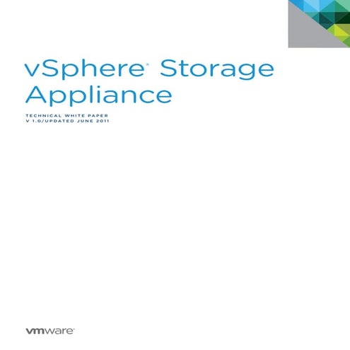 VMware vSphere Storage Appliance - Technical Whitepaper | PDF