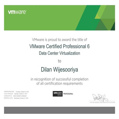 VMware Certified Professional 6 - Data Center Virtualization ...