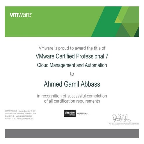 Vmware certified professional 7 - cloud management and automation ...