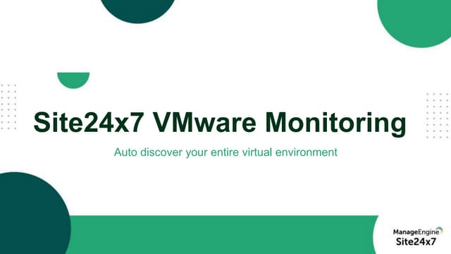 VMWare monitoring - Discover and monitor your virtual environment | PPTX VMWare monitoring - Discover and monitor your virtual environment | PPTX
