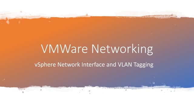 Vmware Networking Basic Pptx Computer Networking Computing