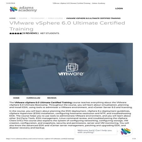 V mware v sphere 6.0 ultimate certified training - Adams Academy | PDF