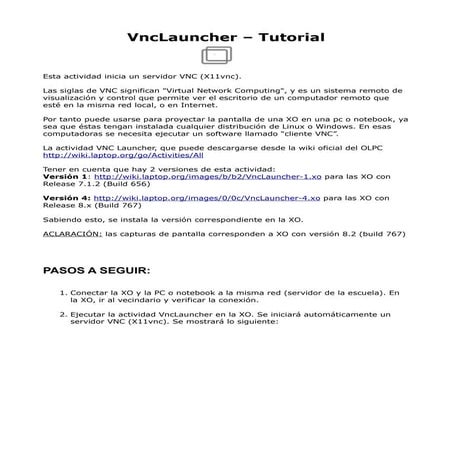 Vnc launcher tutorial | PDF