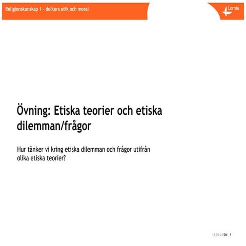 öVning etiska modeller och etiska frågor | PPT