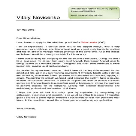 Cover Letter Networking | DOC