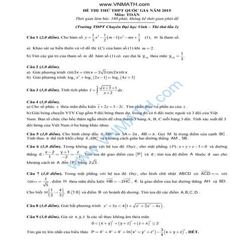 De thi va dap an mon toan khoi d 2013 | PDF