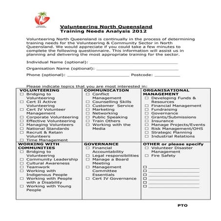 VNQ Training Needs Analysis 2012 | PDF