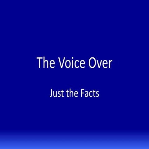 Writing the Voice Over | PPT