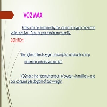 OBLA and VO2 max testing | PPT