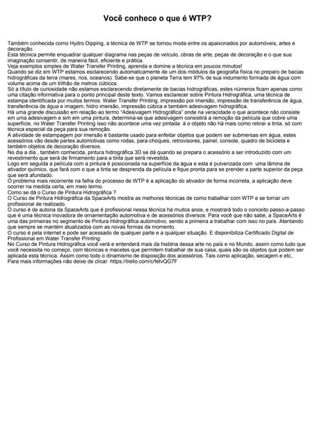 Você conhece o que é Pintura Hidrográfica? | PDF