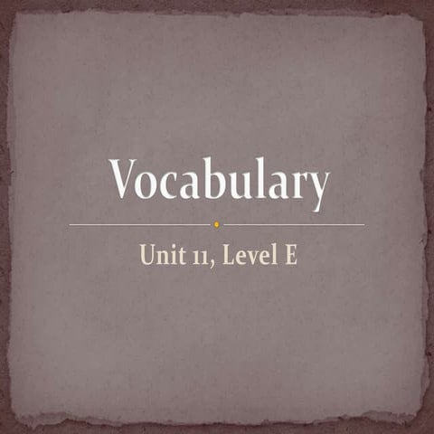 Vocab. 11 (e) | PPTX