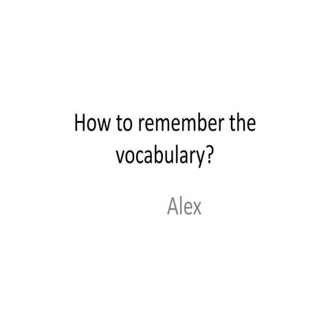 How to remember vocabulary | PPTX
