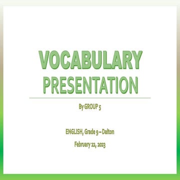 Vocabulary Set | PPT