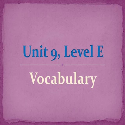 Vocab. 9 (e) | PPT