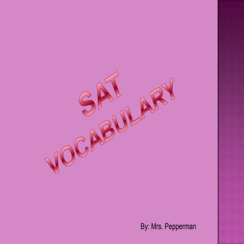 Vocab. Project 1.Pptx New | PPT