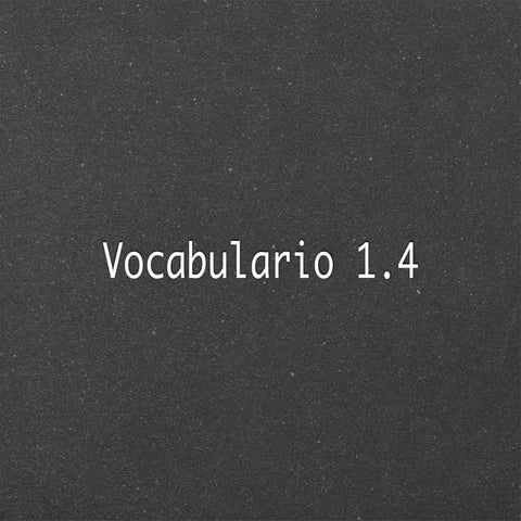 Spanish 2: U1L4 Vocab | PPT
