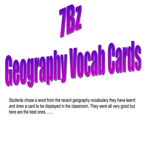 Geography Vocabulary cards by 7Bz | PPT