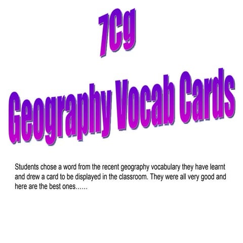 Geography Vocabulary cards by 7Cg | PPT