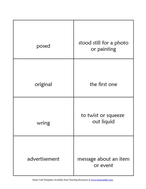 Study cards the gri gri tree | DOC