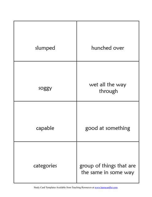 Study cards the gri gri tree | DOC
