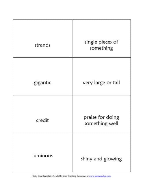 Study cards the gri gri tree | DOC